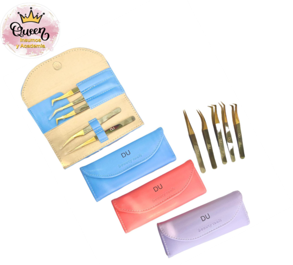 KIT PINZAS DU X 5 CON ESTUCHE ALTA PRECISION – Insumos Queen
